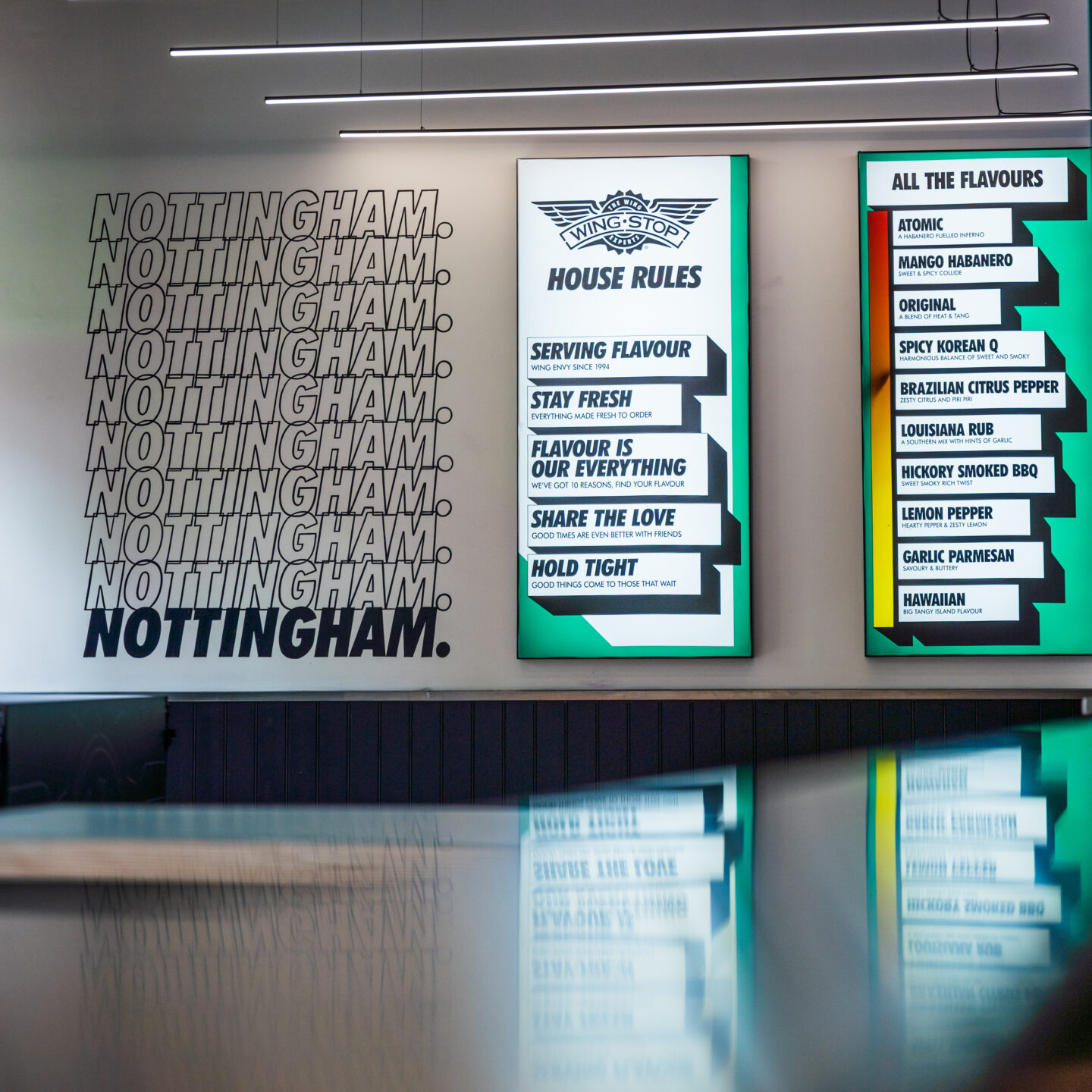 Casual dining signage - Wingstop, Nottingham - Ashleigh Signs